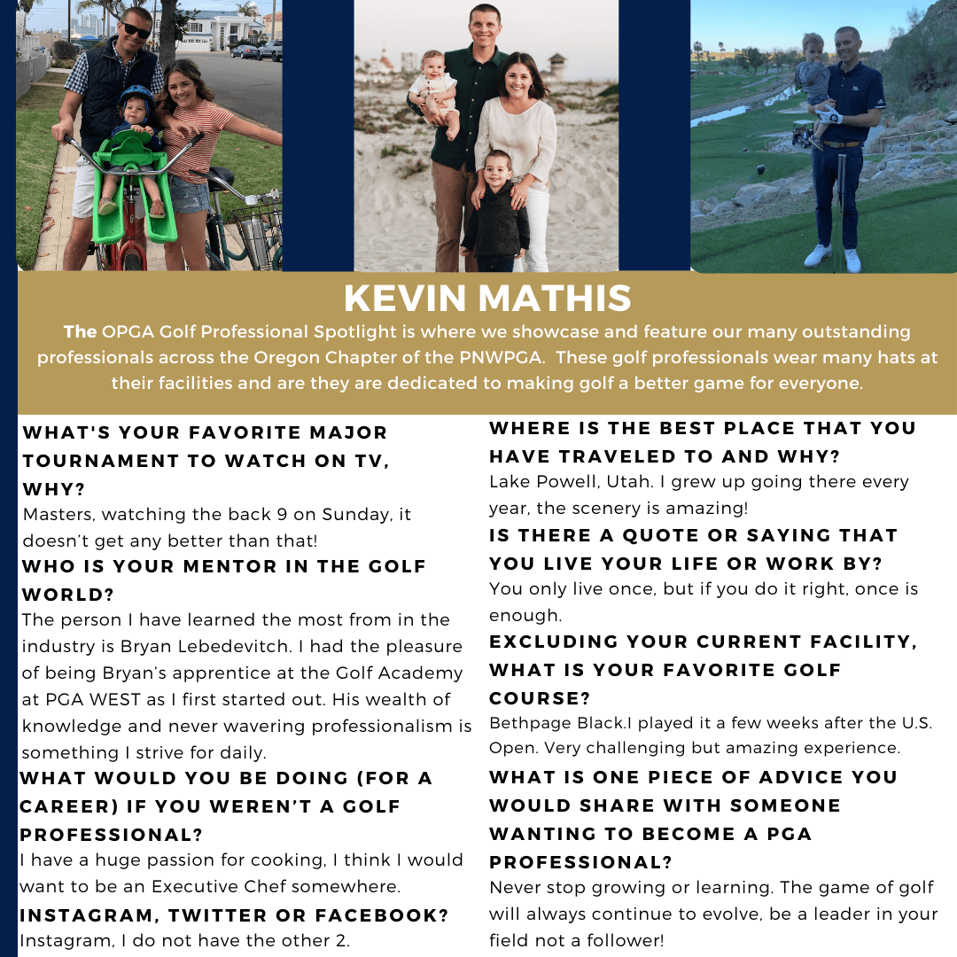 OPGA Spotlight – Kevin Mathis, PGA | Oregon Chapter PGA