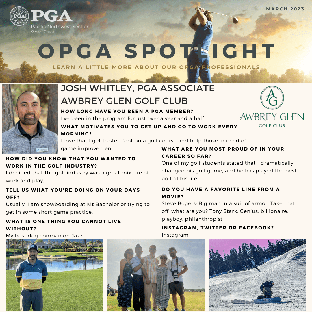 OPGA Spotlight – Josh Whitley, PGA Associate | Oregon Chapter PGA