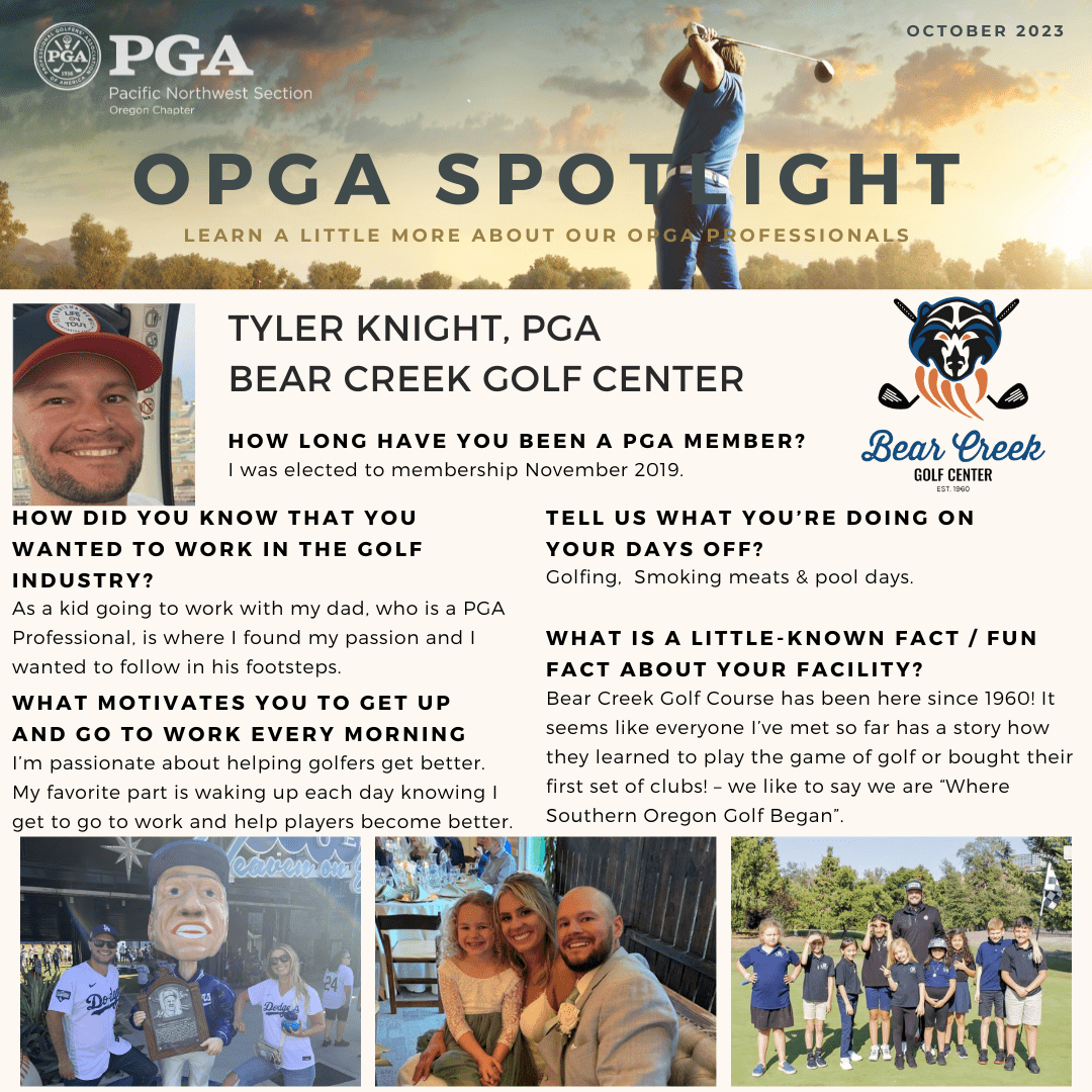 OPGA Spotlight – Tyler Knight, PGA | Oregon Chapter PGA