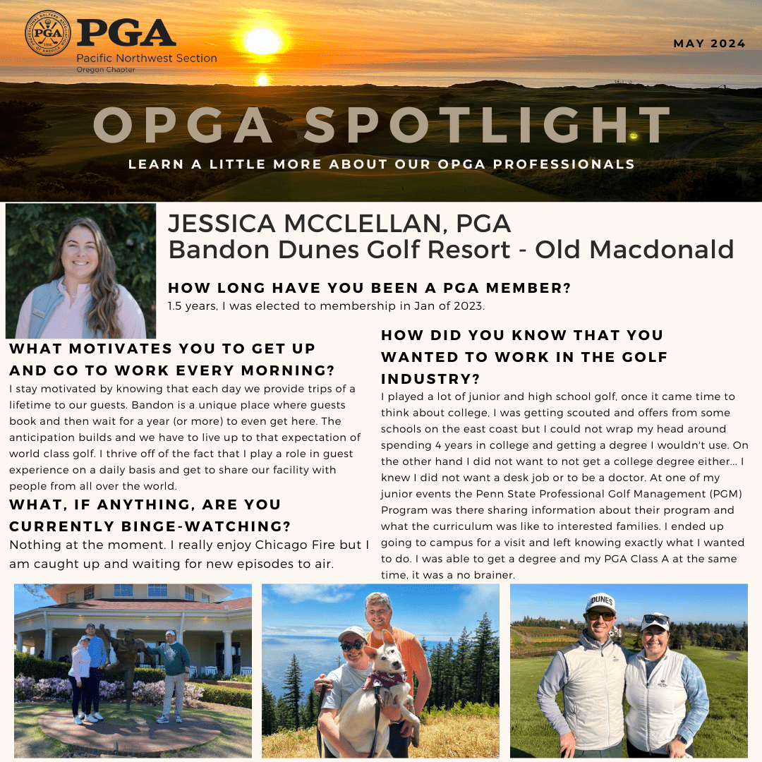OPGA Spotlight – Jessica McClellan, PGA | Oregon Chapter PGA
